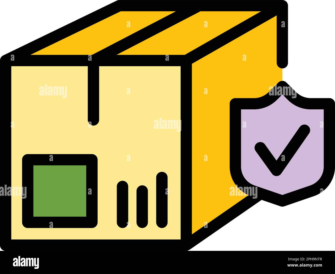 Secured parcel icon. Outline Secured parcel vector icon for web design ...
