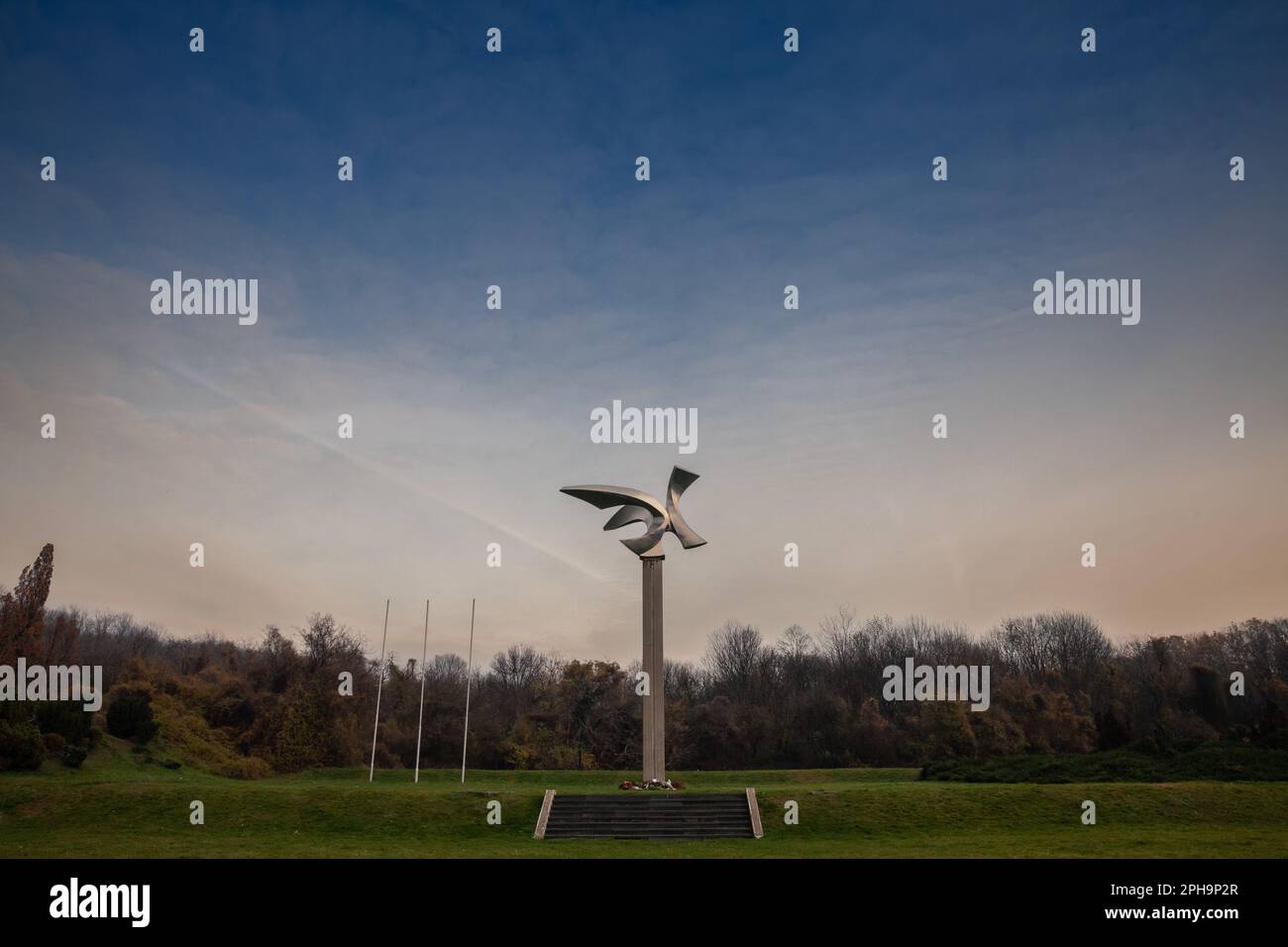 Picture of the column designed by vojin stojic in the spomen park ...