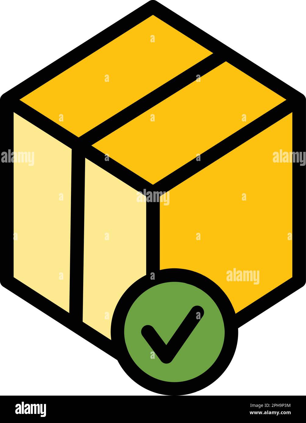 Approved cargo box icon. Outline Approved cargo box vector icon for web ...