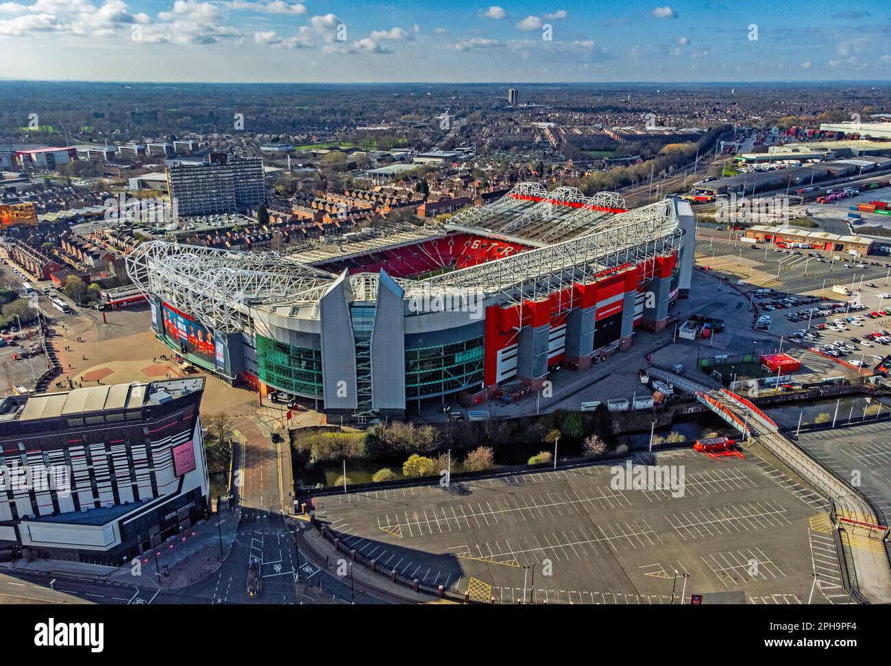 A General Aerial View Of Old Trafford Stadium Home Of Manchester