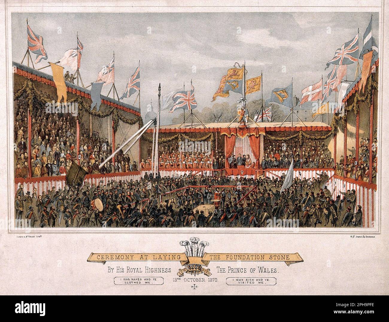 New Royal Infirmary of Edinburgh, laying of the foundation stone by the ...