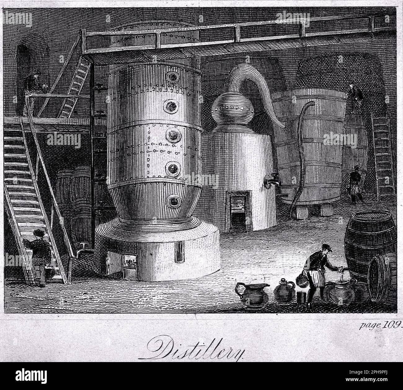 Distillery, vintage engraving 1800s Stock Photo - Alamy