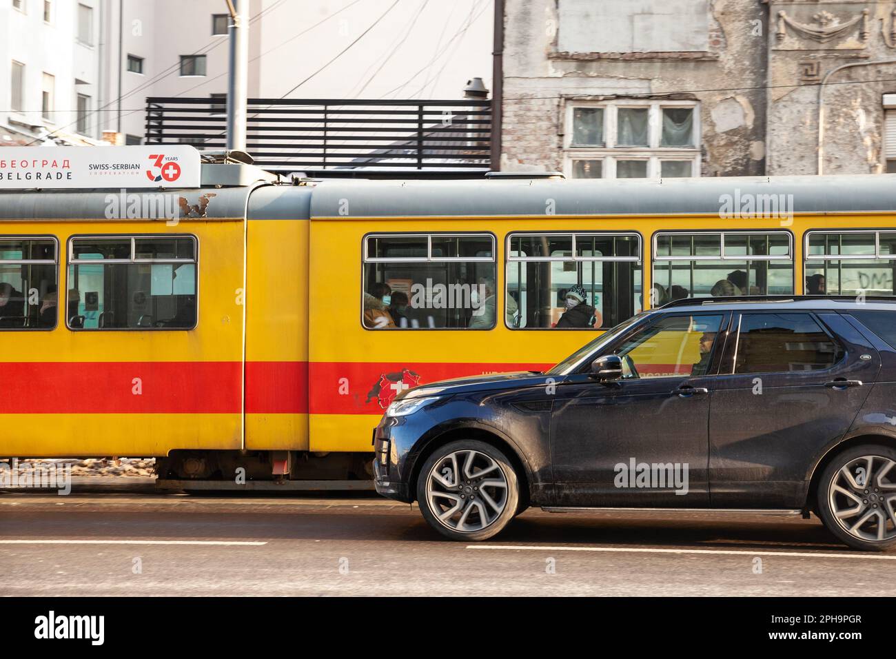 Picture of a belgrade tram in the city center of Belgrade, Serbia ...