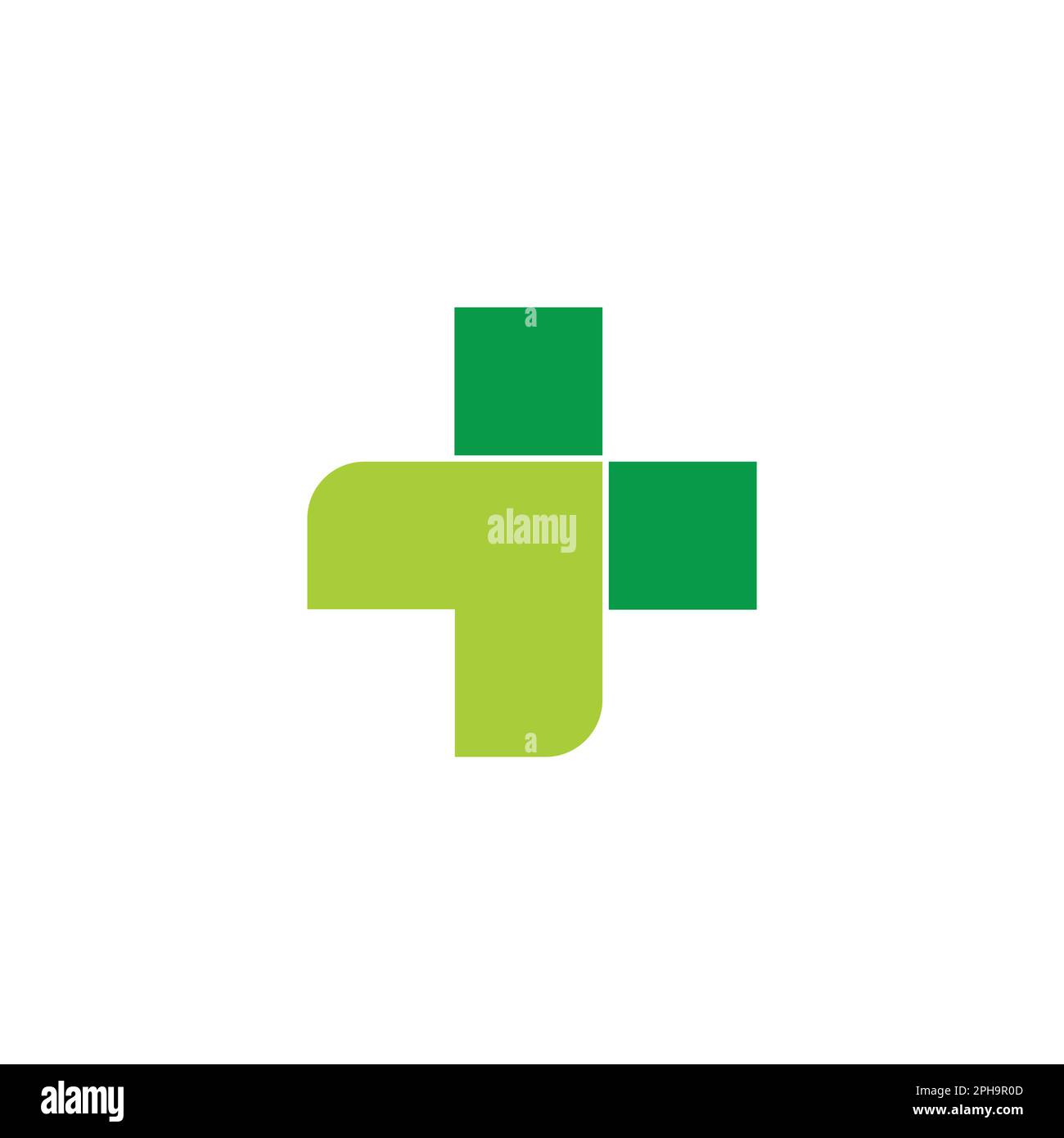 plus medical green leaf geometric arrow logo vector Stock Vector Image ...