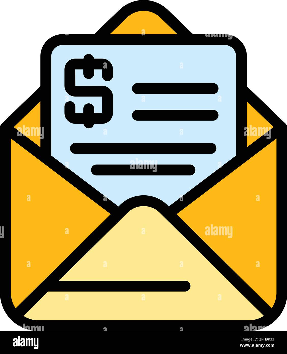 Result money mail icon. Outline Result money mail vector icon for web ...