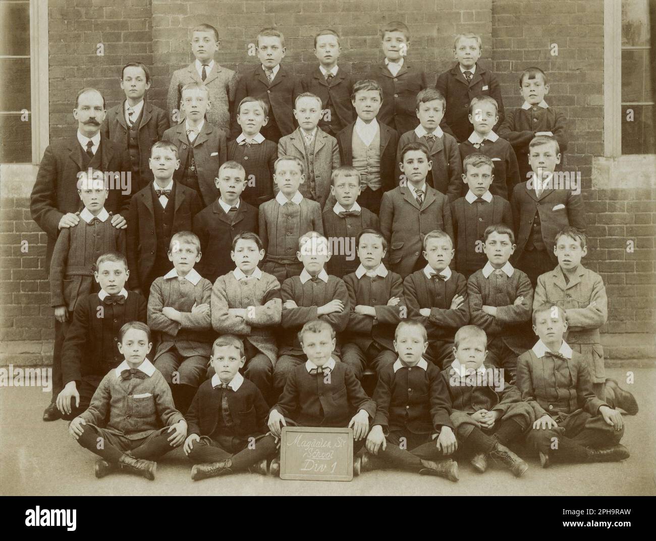 Colchester, Essex. Circa.1910. A class of young schoolboys and their ...