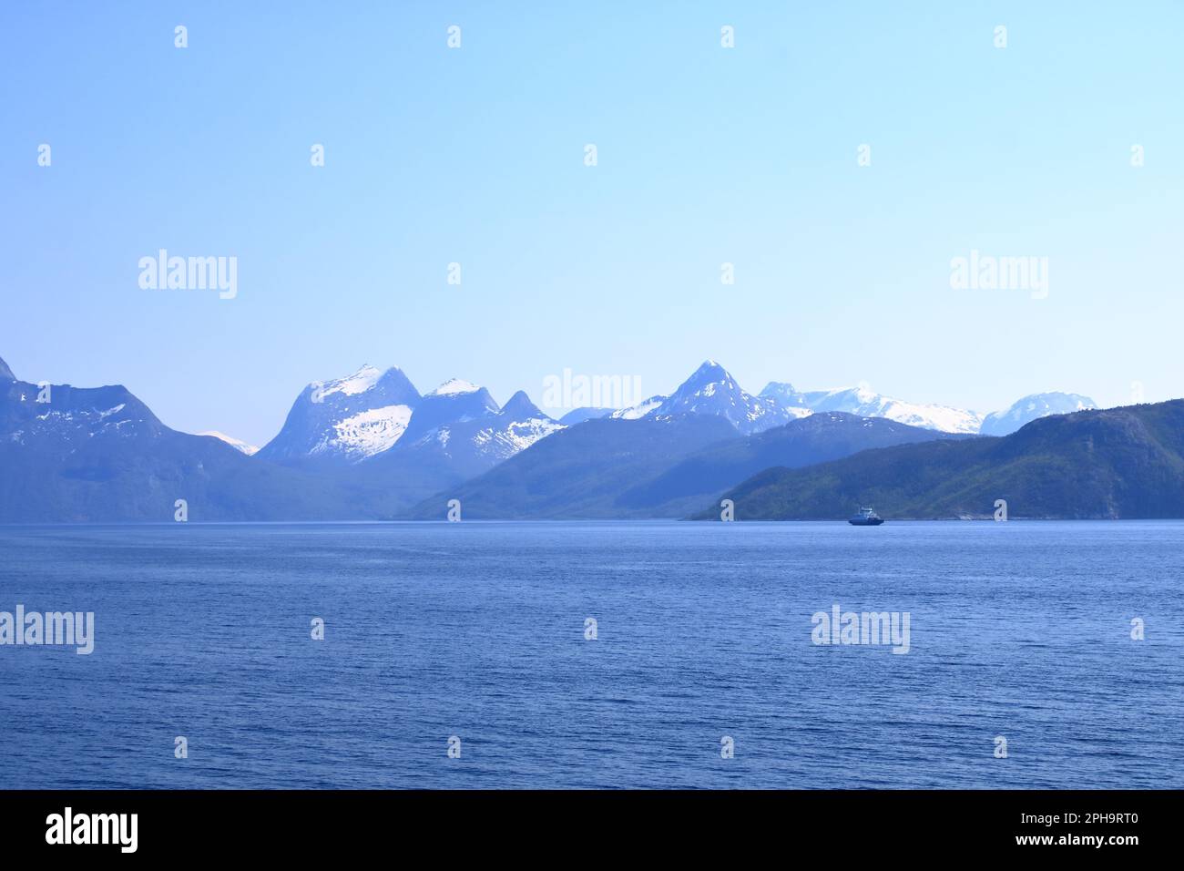 May 30 2022 - Lodingen, Lofoten, Norway: Norway sea ferry near Lodingen ...