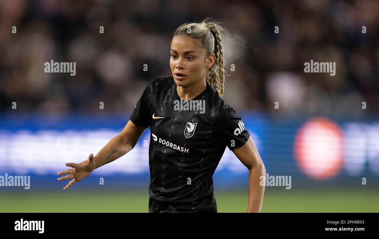 Angel City FC defender Sarah Gorden (11) runs during an NWSL soccer ...