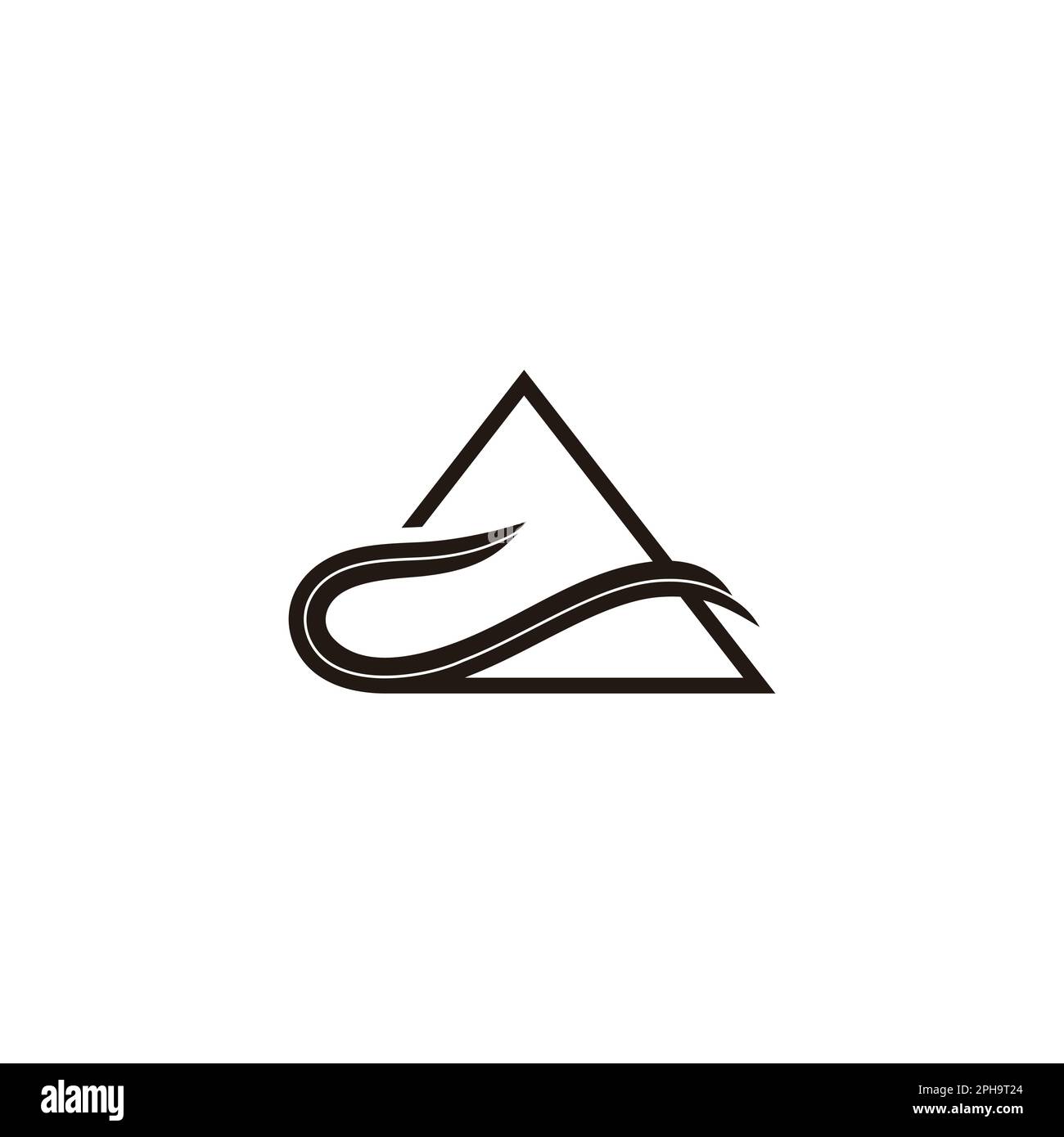 triangle monocrome simple curves wavy logo vector Stock Vector Image ...