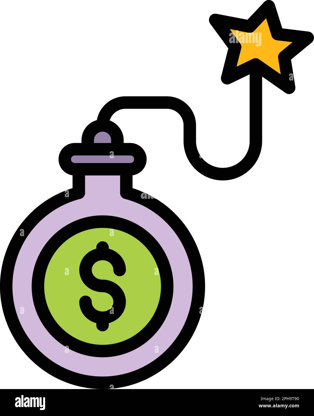 Result money bomb icon. Outline Result money bomb vector icon for web ...