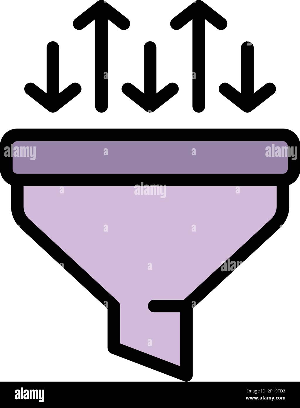 Result money grow funnel icon. Outline Result money grow funnel vector ...