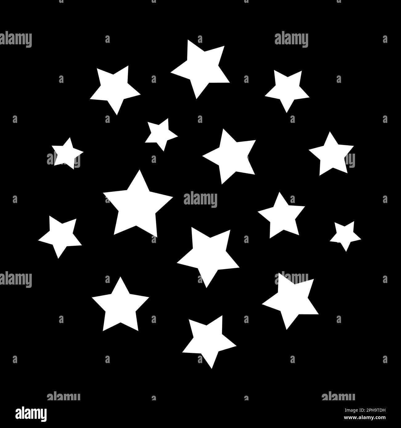 Gobo mask. White stars in different size on black Stock Vector Image ...