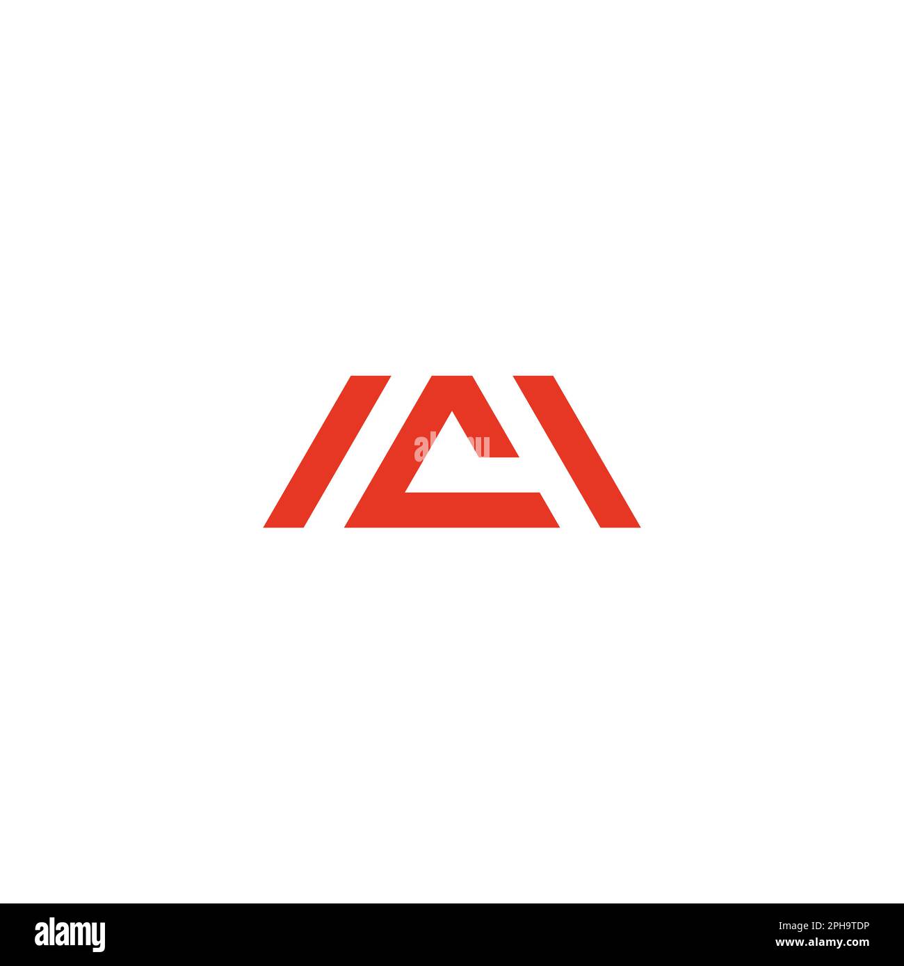 letter mc triangle red geometric line logo vector Stock Vector Image ...