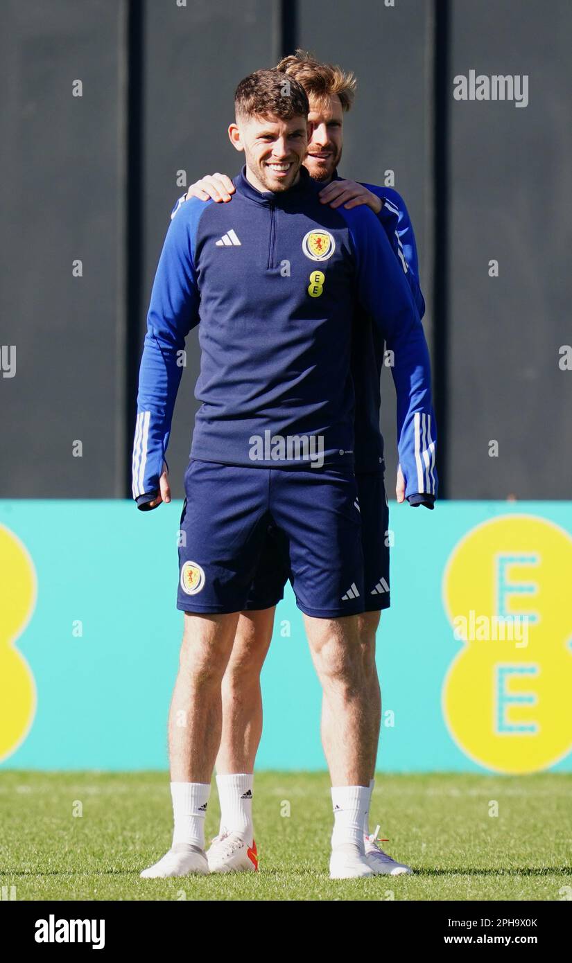 Scotland's Ryan Christie (left) and Stuart Armstrong during a training ...