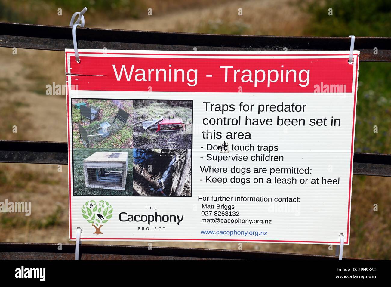Warning left by members of The Cacophany Project that predator trapping ...