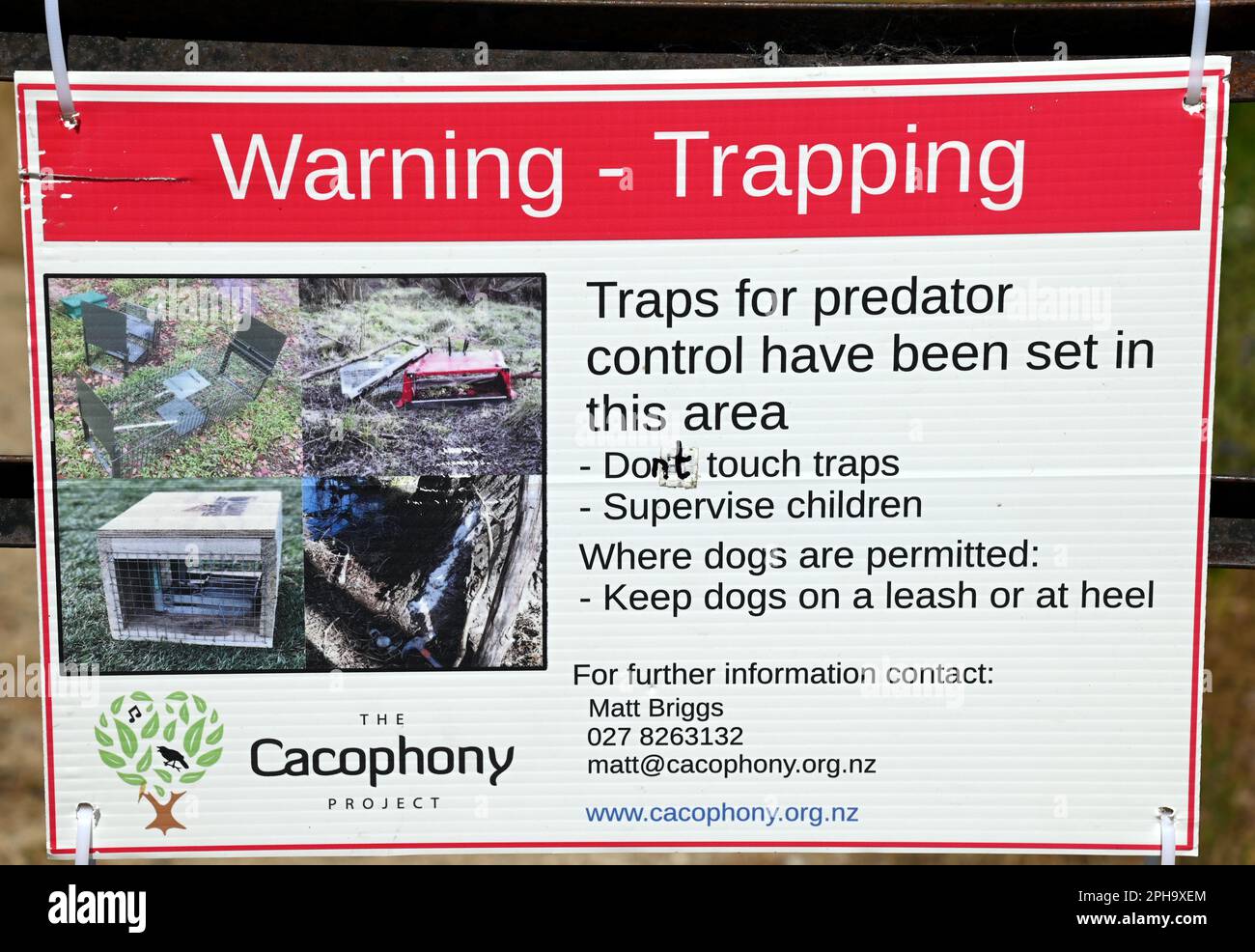 Warning left by members of The Cacophany Project that predator trapping ...