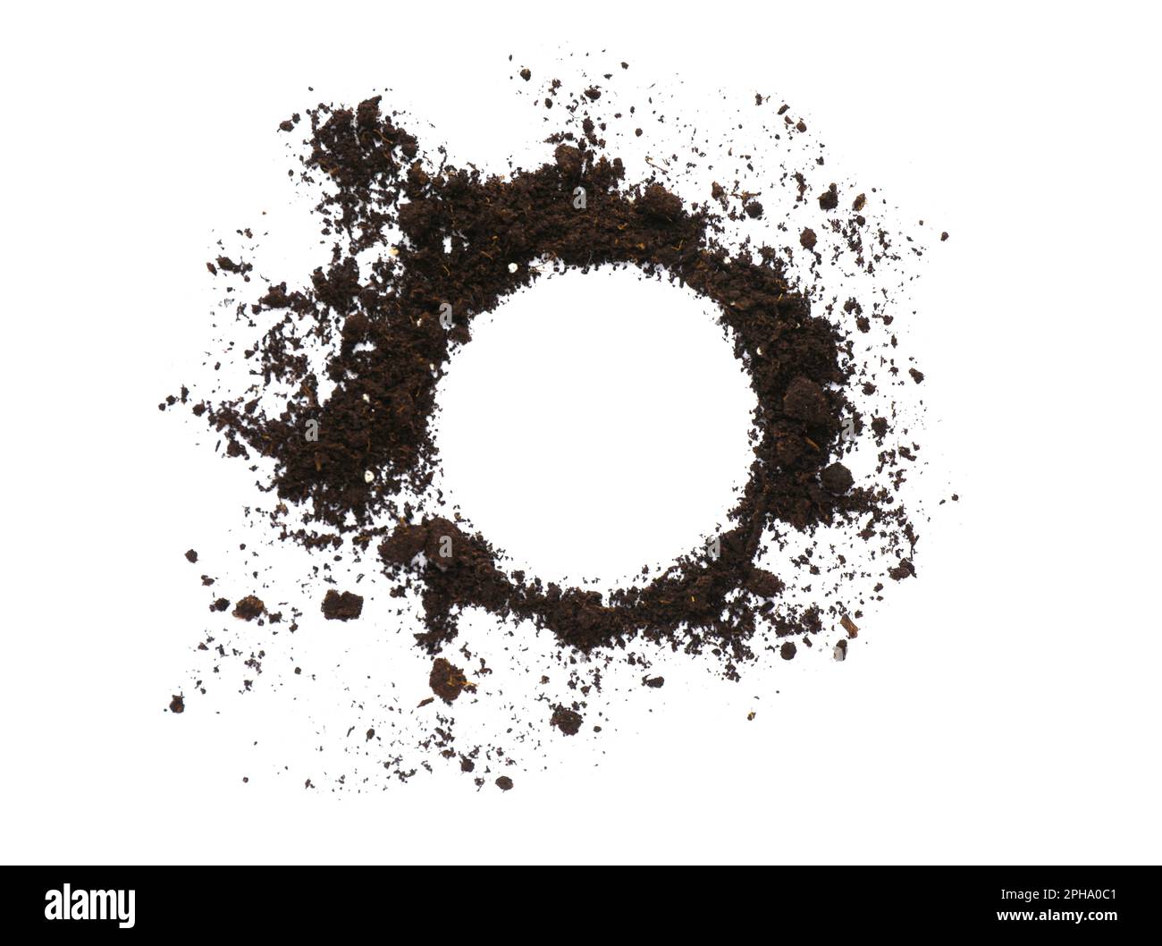 Frame made of soil on white background, top view. Fertile ground Stock ...