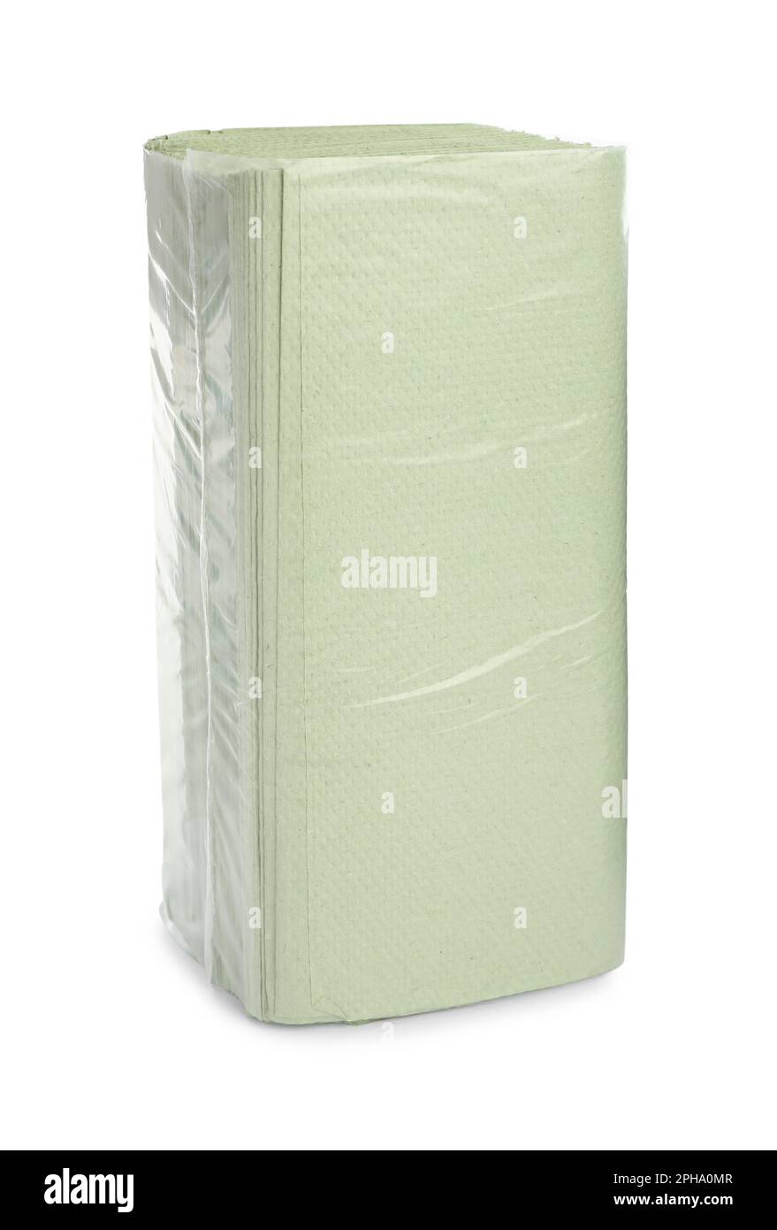 Package of paper towels isolated on white Stock Photo - Alamy