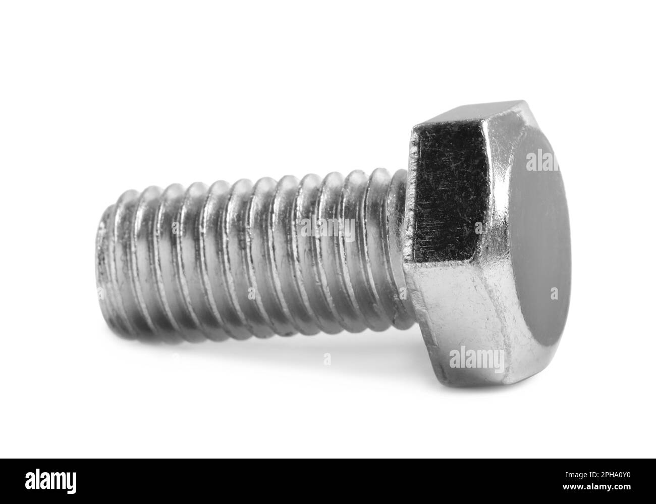 One metal hex bolt isolated on white Stock Photo - Alamy