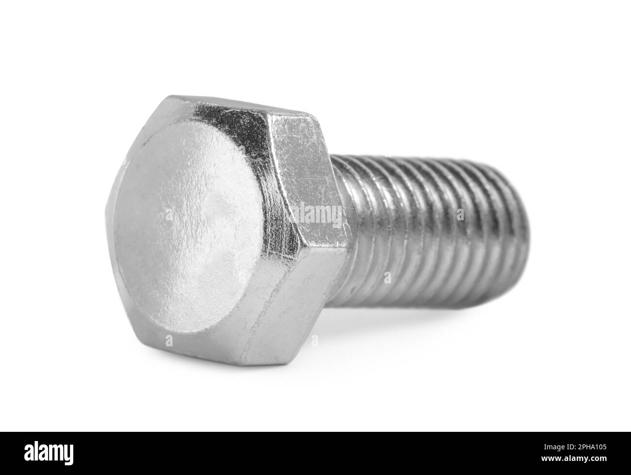 One metal hex bolt isolated on white Stock Photo - Alamy