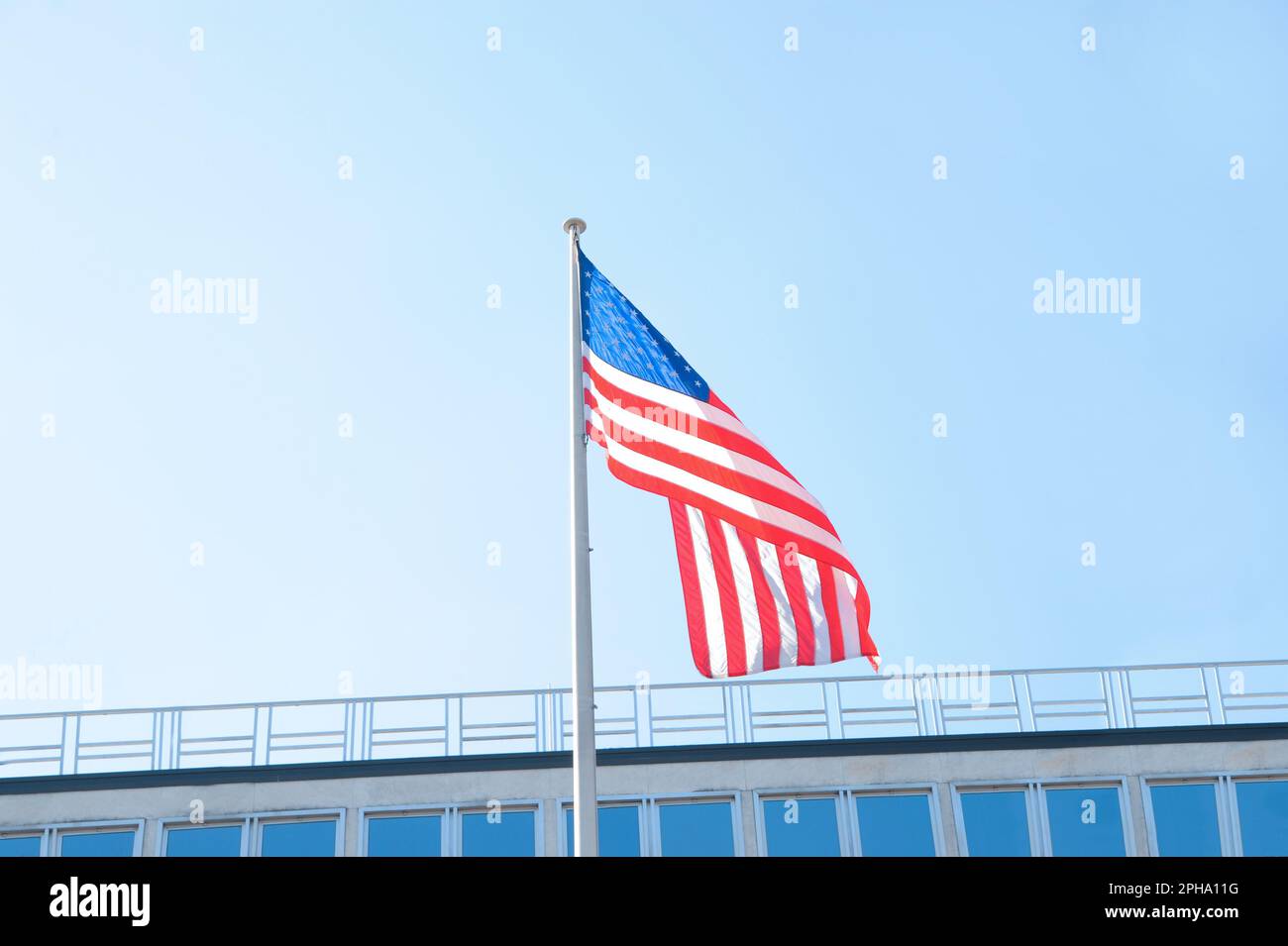 American flag fluttering hi-res stock photography and images - Alamy