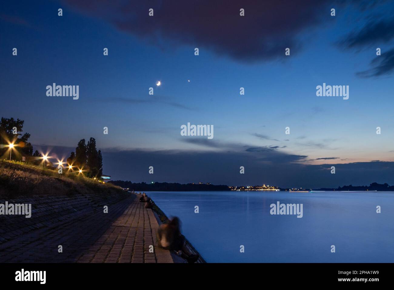 Picture of a typical Belgrade landscape taken on the quay of the city ...