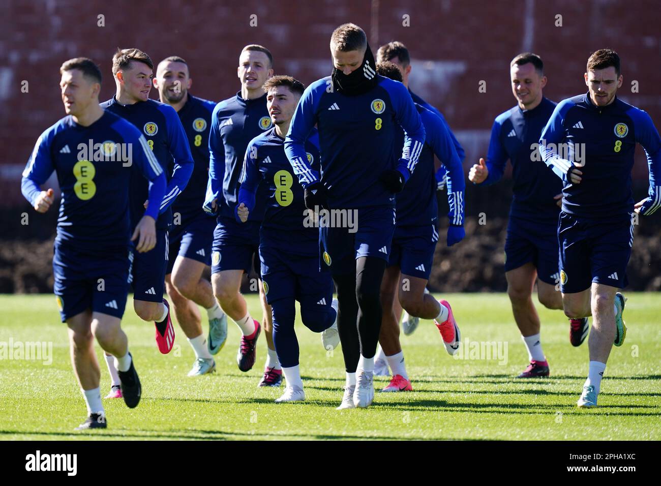 Scotland players during a training session at Lesser Hampden, Glasgow ...