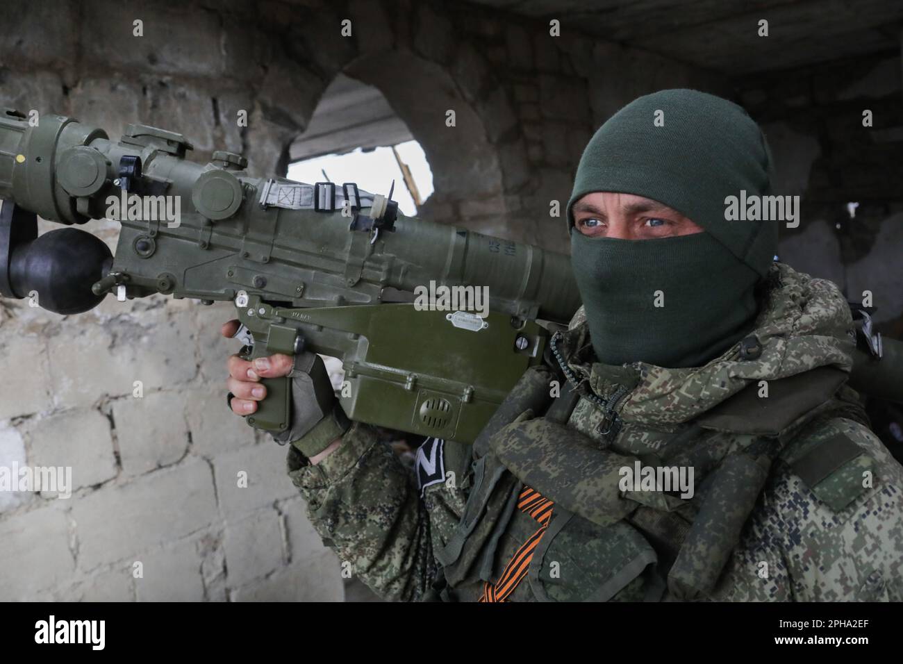 March 27, 2023. Russia. Donetsk region. A soldier in the zone of a ...