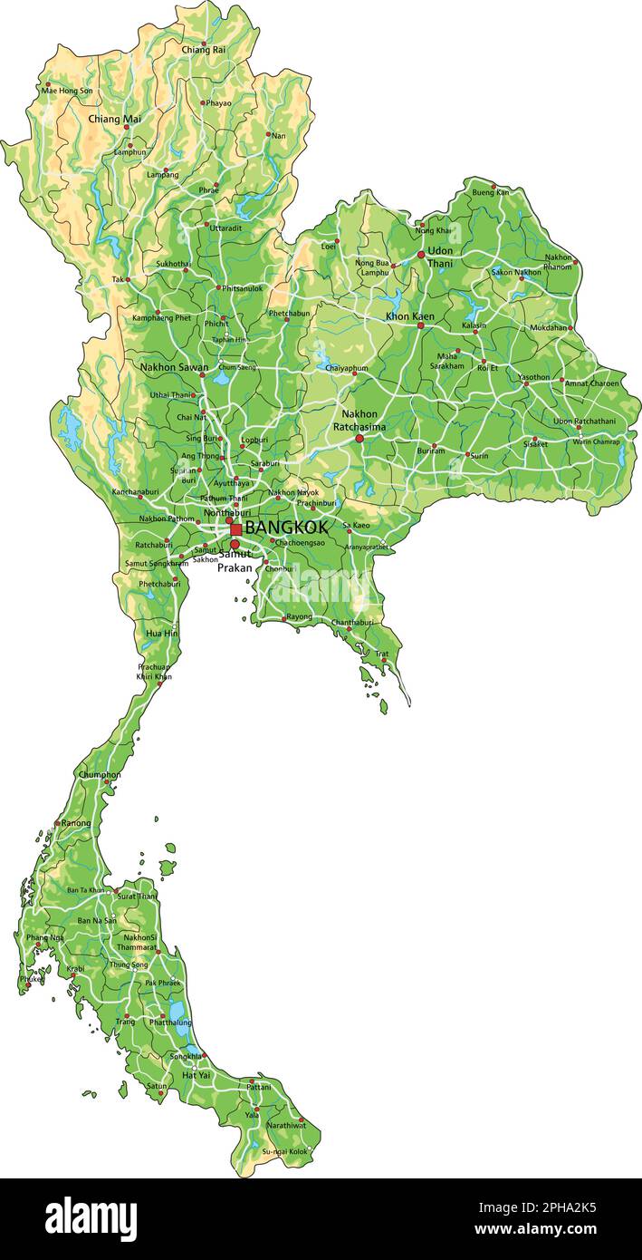 Thailand Physical Map