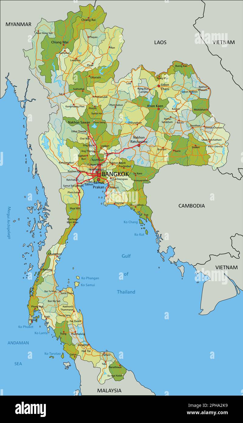 thailand on a map
