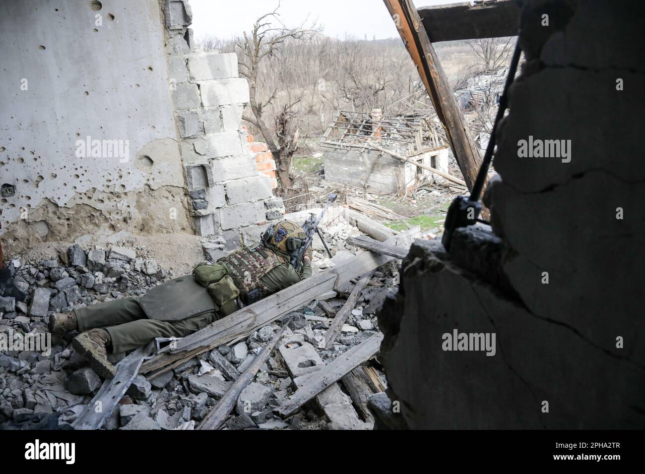 March 27, 2023. Russia. Donetsk region. A soldier in the zone of a ...