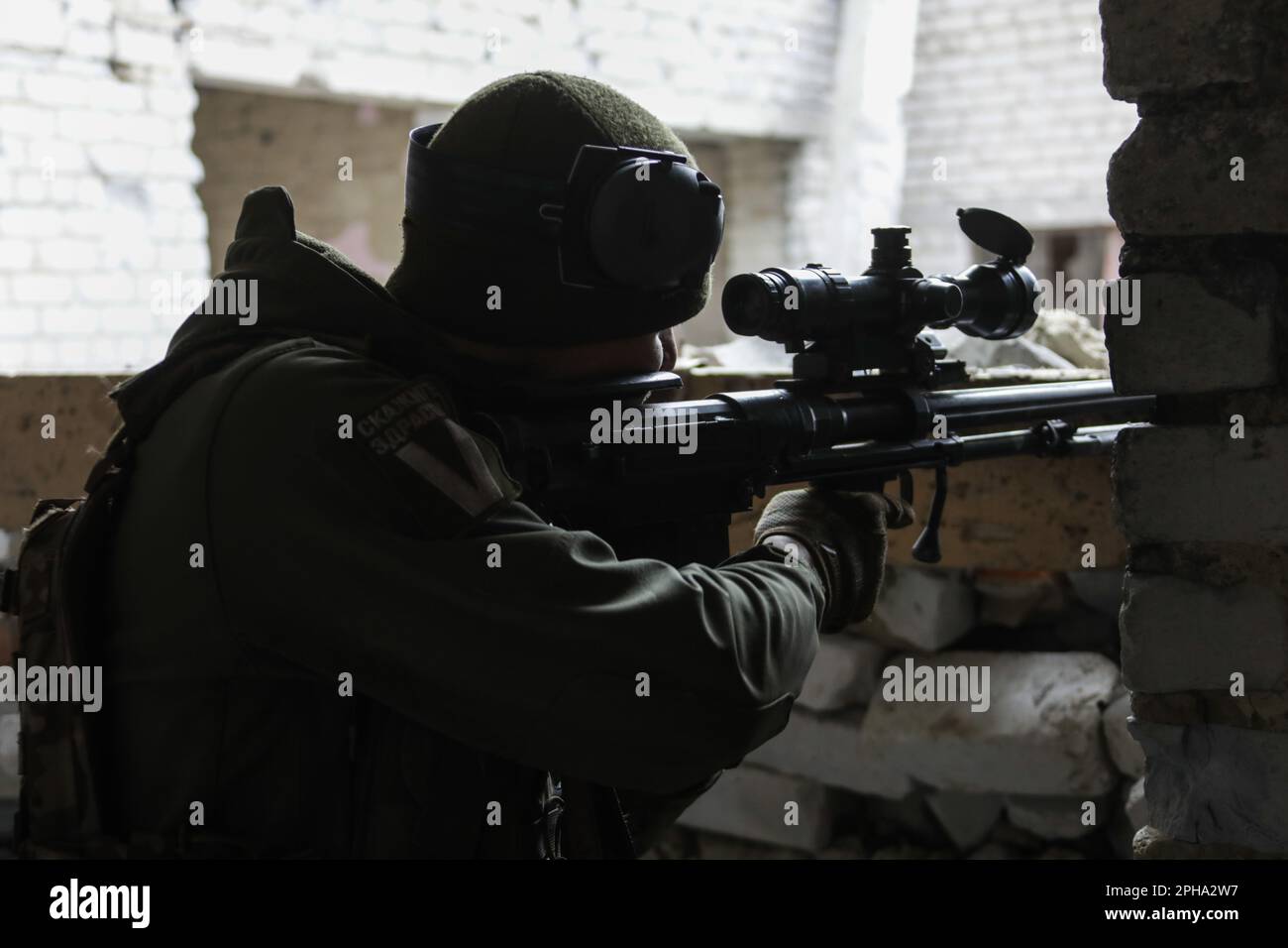 March 27, 2023. Russia. Donetsk region. A soldier in the zone of a ...