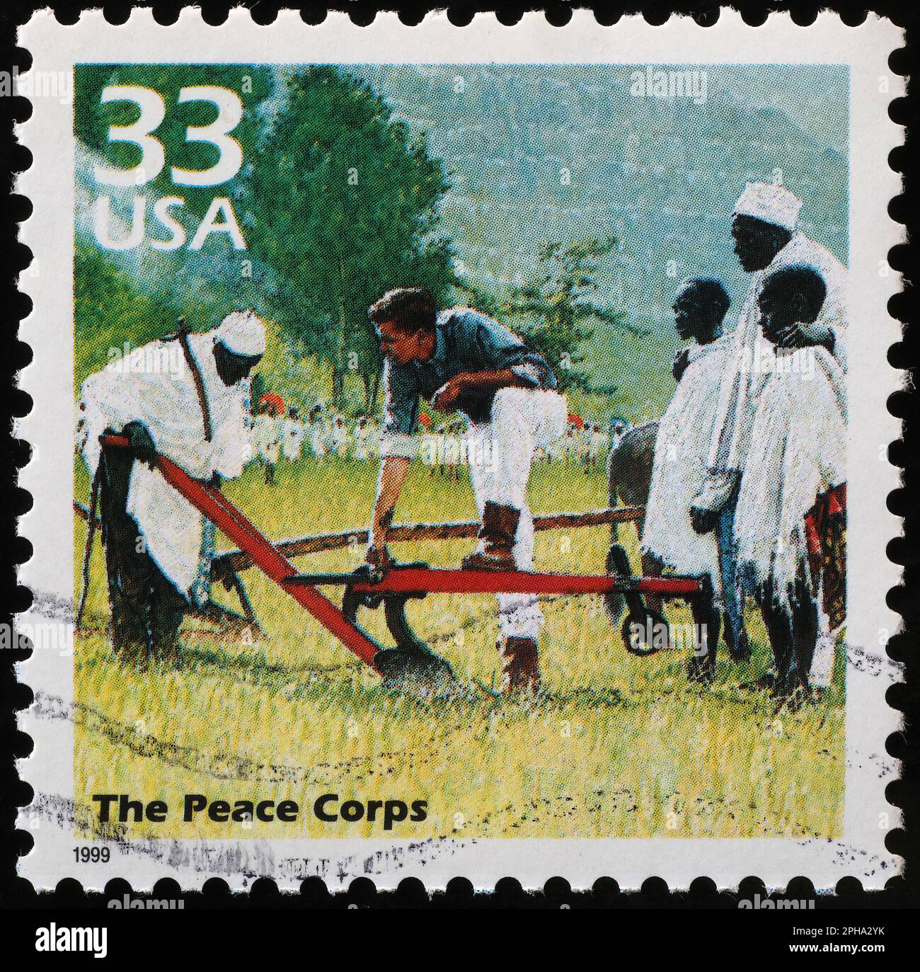 Celebration of the Peace Corps on american postage stamp Stock Photo ...