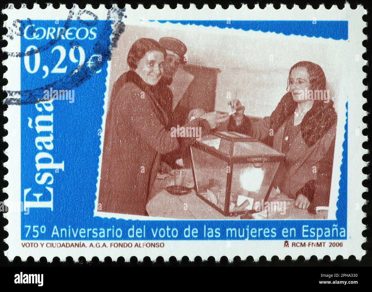 Celebration of women's suffrage on spanish postage stamp Stock Photo ...