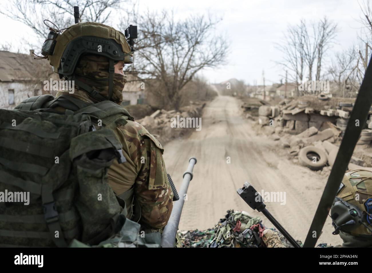 March 27, 2023. Russia. Donetsk region. A soldier in the zone of a ...