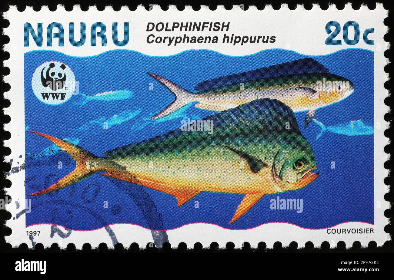 Dolphinfish on postage stamp from Nauru Stock Photo - Alamy