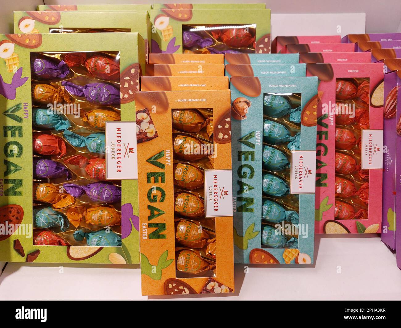 vegan sweets by Niederegger in a supermarket Stock Photo - Alamy
