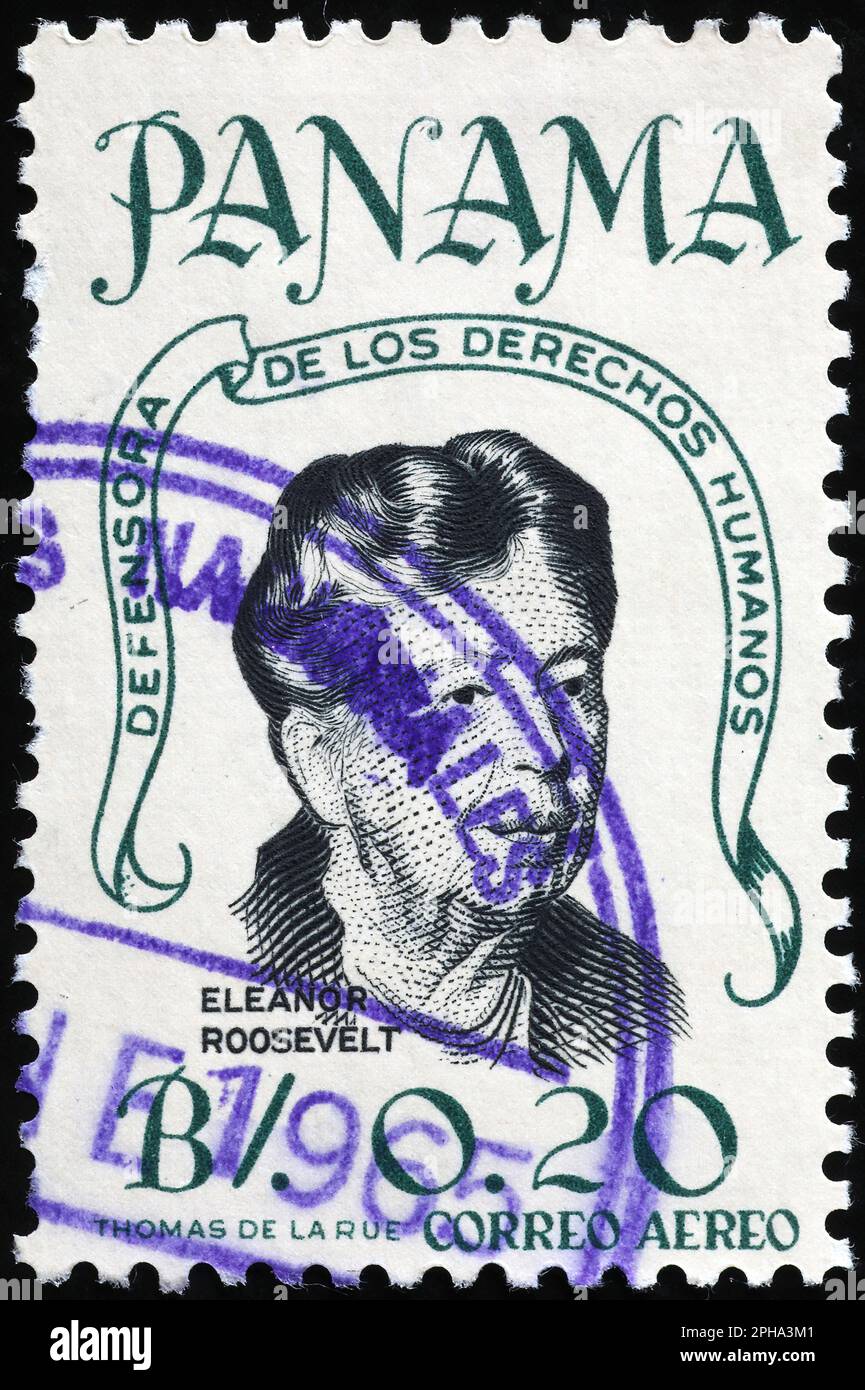 Eleanor Roosevelt on postage stamp of Panama Stock Photo - Alamy