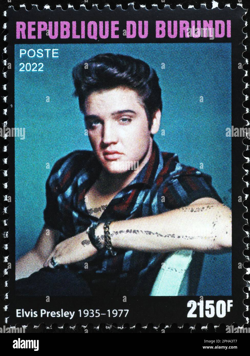 Elvis Presley on postage stamp of Burundi Stock Photo - Alamy