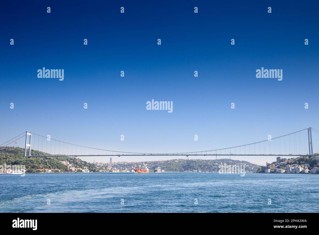 Picture of the Istanbul second Bosphorus bridge seen from below during ...