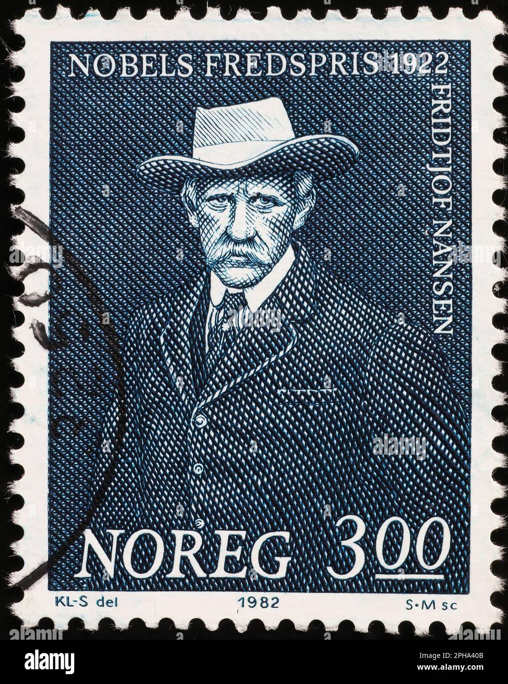 Explorer Fridtjof Nansen celebrated on norwegian stamp Stock Photo - Alamy