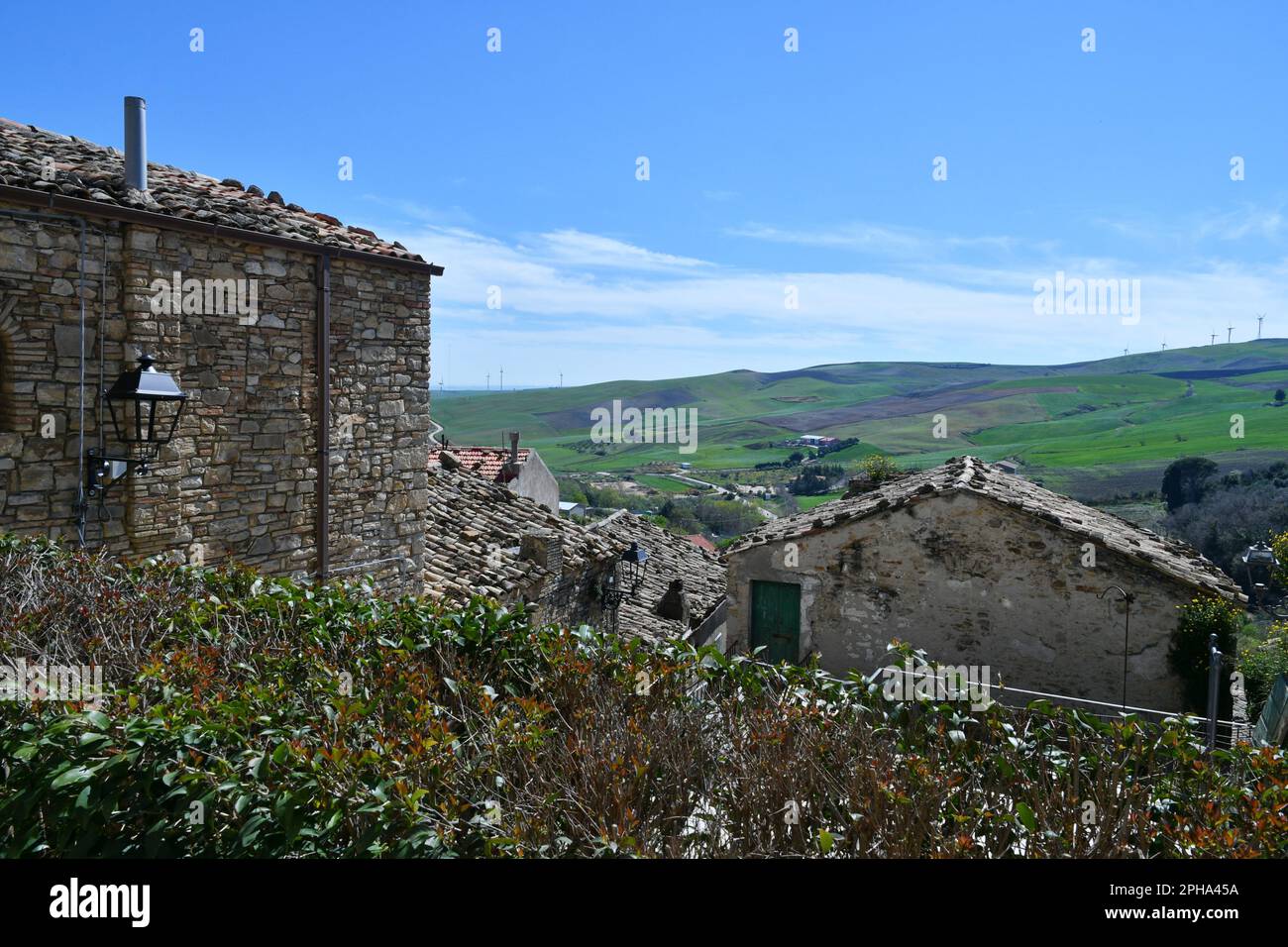 Countryside view of Pietramontecorvino, a medieval village in the state ...