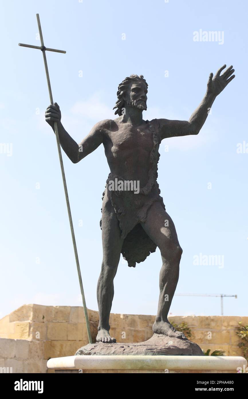 Statue of Saint Jean Baptiste (St John the Baptist) In Fort St. Angelo ...