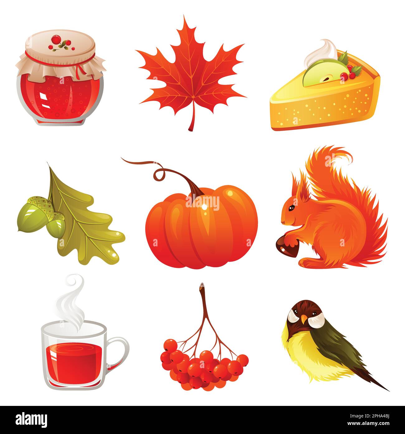Autumn icons set isolated on white background Stock Vector Image & Art ...