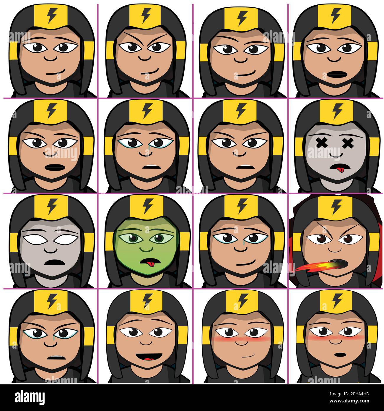 Illustration of a set of people with different facial expressions and ...