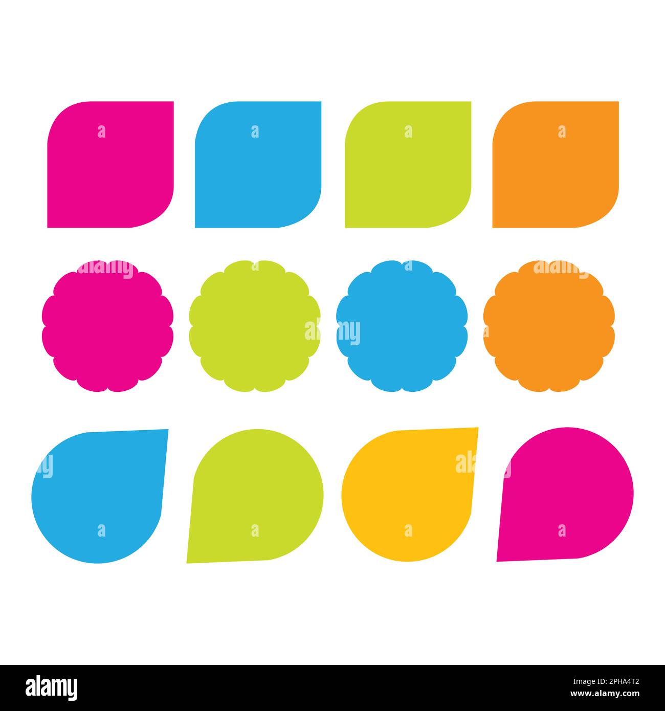 Set of colorful speech bubbles. Flat style. Vector illustration ...