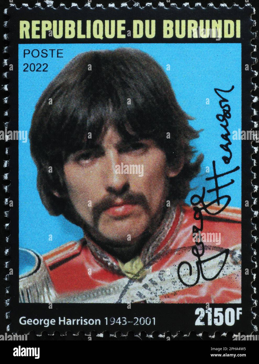 George Harrison portrait on postage stamp of Burundi Stock Photo - Alamy