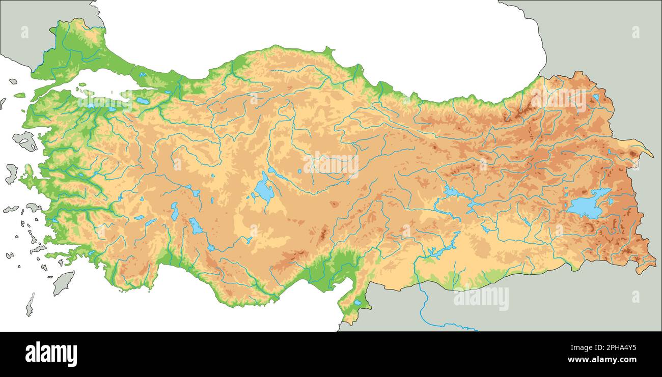 High detailed Turkey physical map Stock Vector Image & Art - Alamy