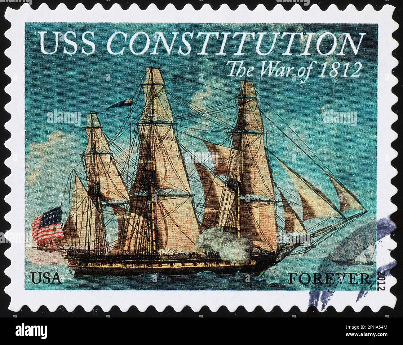 Historic frigate Constitution on US postage stamp Stock Photo - Alamy