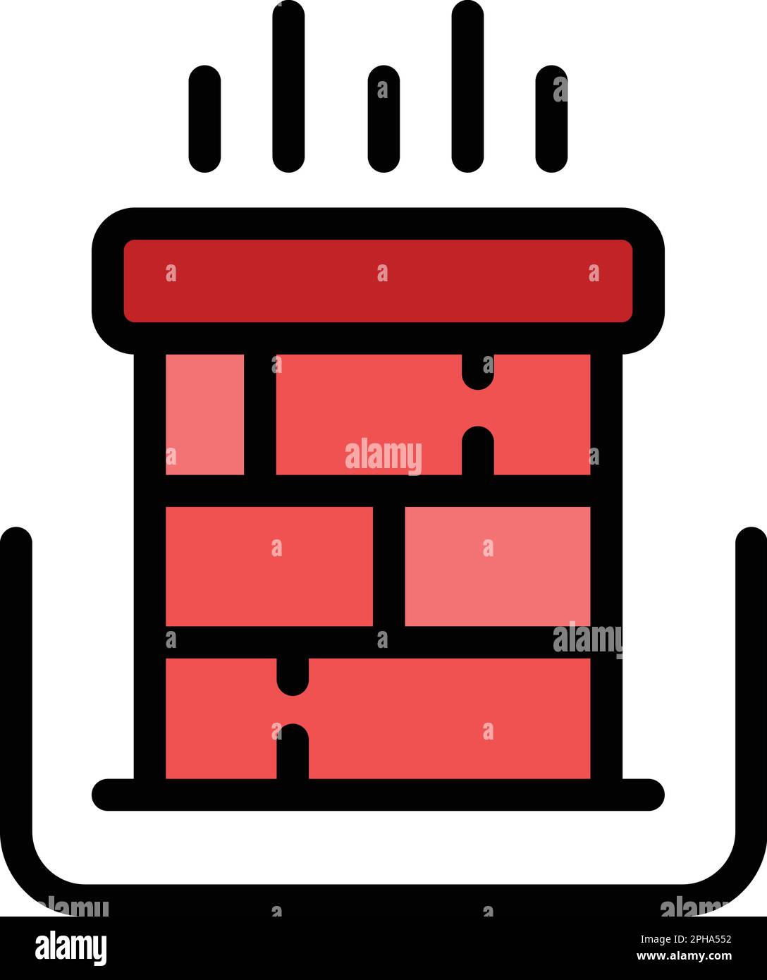 Outside chimney icon. Outline outside chimney vector icon for web design isolated on white ...